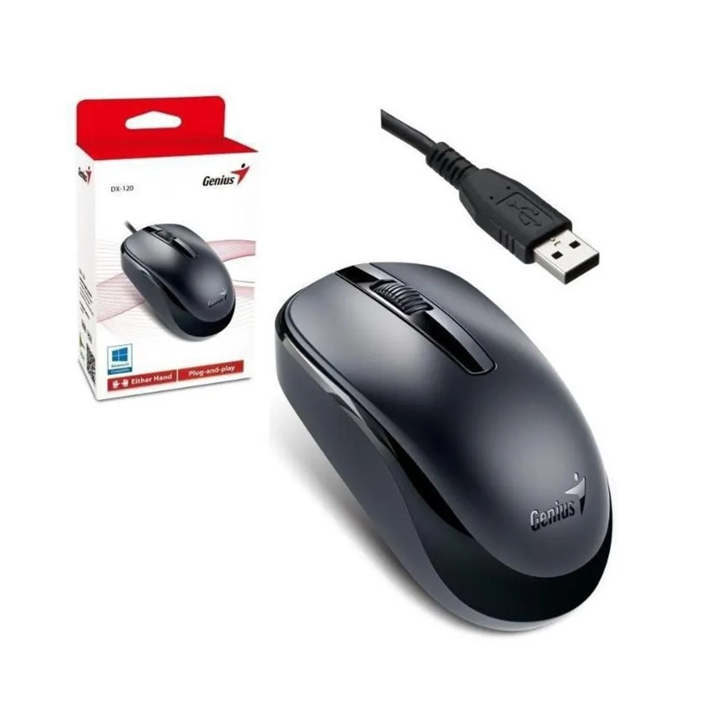 Mouse USB Genius DX-120 Negro Sensor Óptico Preciso
